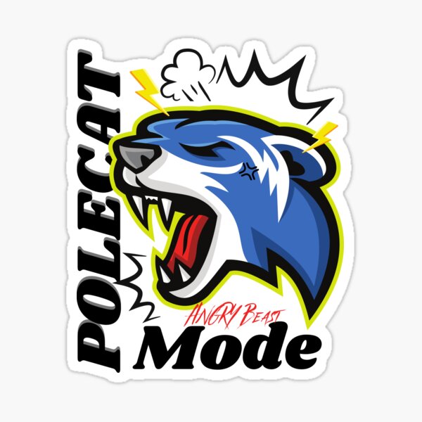 "Polecat Angry Beast Mode" Sticker by Kulthawat | Redbubble