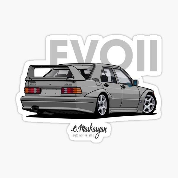 Pegatina «190E Evo II (plata)» de OlegMarkaryan | Redbubble