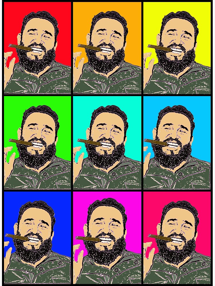 "Fidel Laughing" Sticker by BurgerPunk | Redbubble