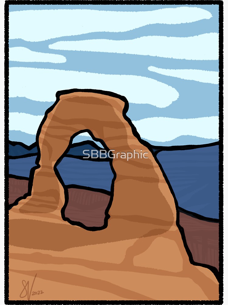 "Delicate Arch by Sarah BB" Sticker for Sale by SBBGraphic | Redbubble