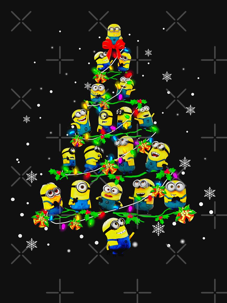 Minions Christmas Trees And Light Color Xmas Movie T-Shirt sold by ...