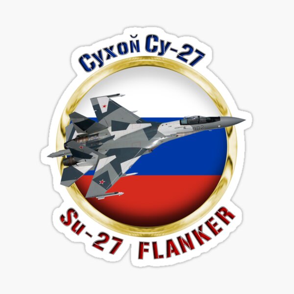 "Su-27 Flanker" Sticker by BasilBarfly | Redbubble