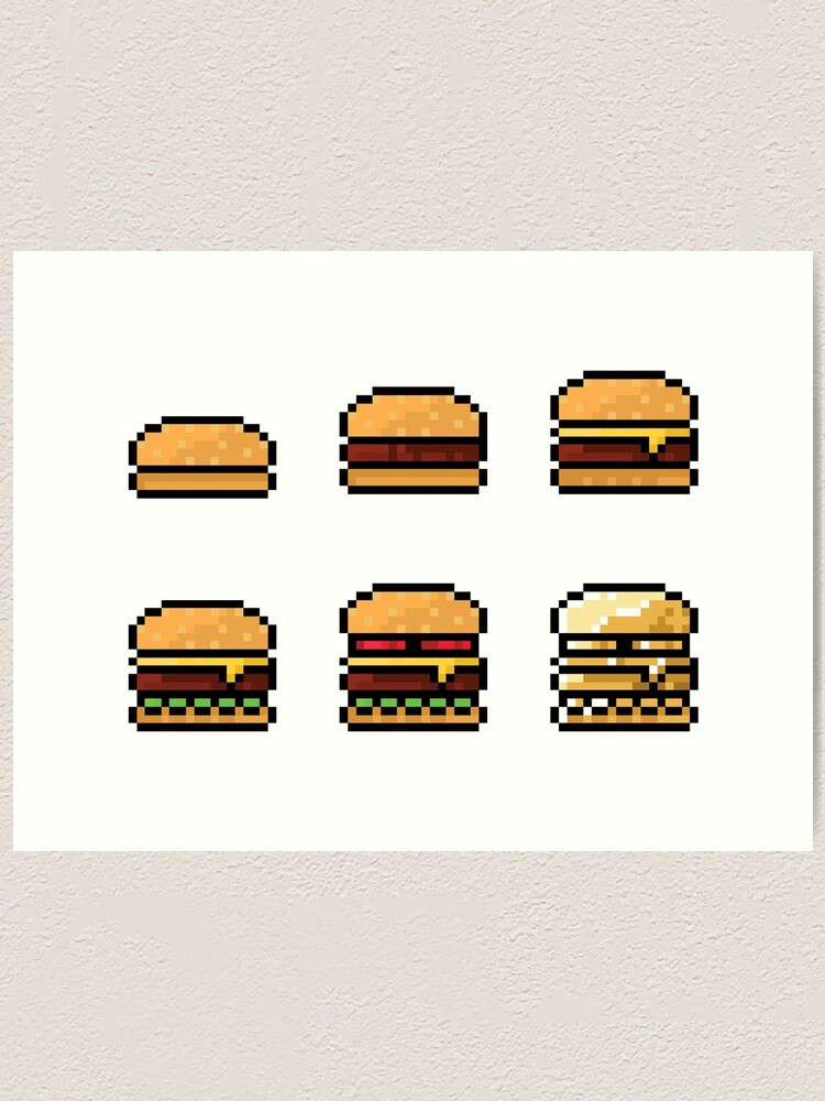 "Pixel Burger" Art Print for Sale by EvolvClothing | Redbubble