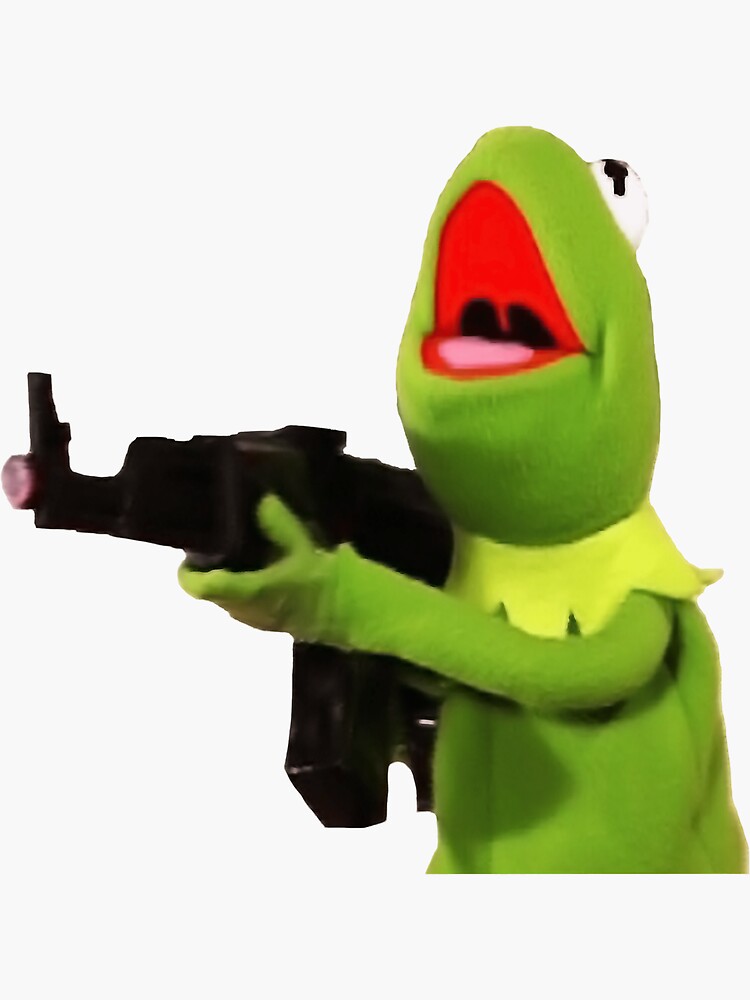 "Kermit With Gun" Sticker by RobinNeels | Redbubble