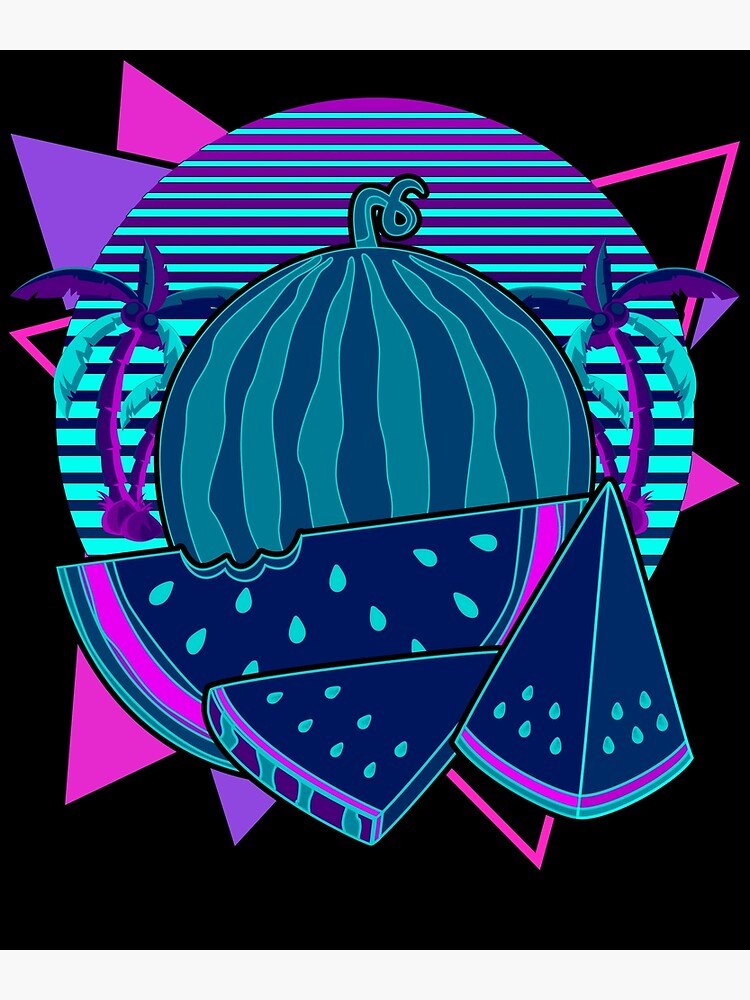 "Vaporwave Vibe Tropical Summer Fruit Melon Exotic Watermelon" Poster ...