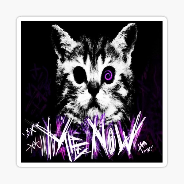 "Synced-Designs MeNow #1 Meow Me Now Dark Fantasy" Sticker by Synced ...