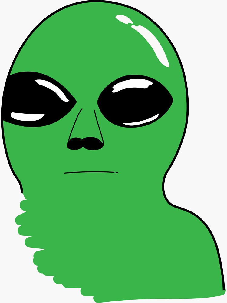 Pegatina «Alien verde, caricatura alienígena simple, spinner nervioso ...