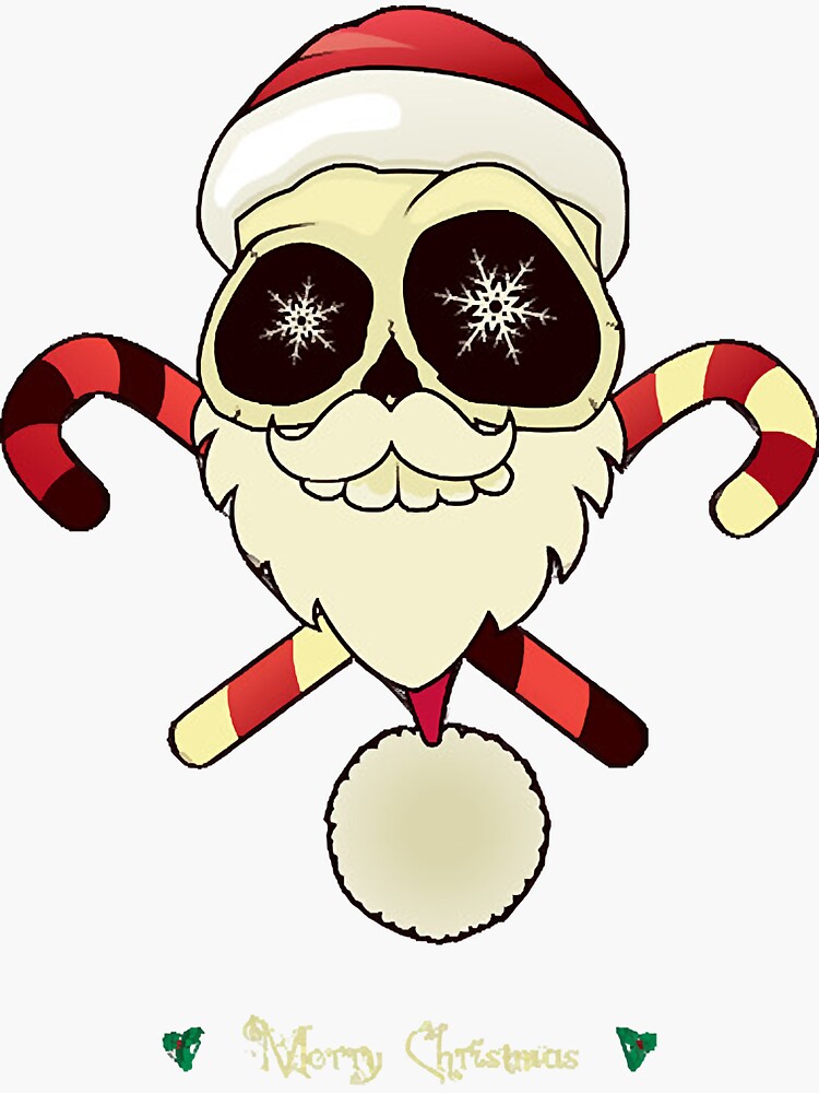 "Santa skull " Sticker by nghai480 | Redbubble