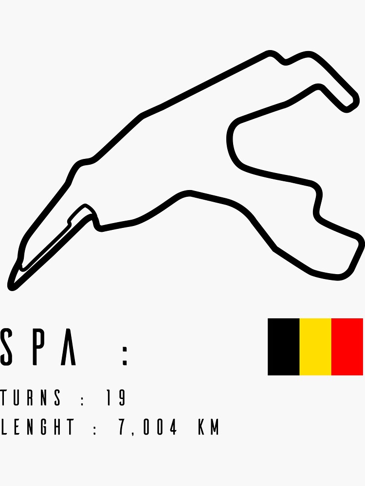 "SPA - RACE TRACK" Sticker by RaceTrack-F1 | Redbubble
