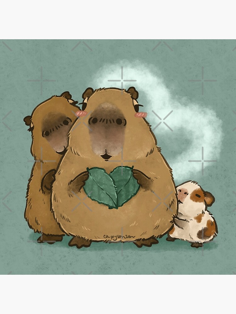 "Capybara love" Poster for Sale by nnggoc | Redbubble