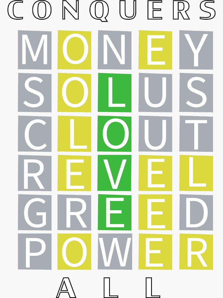 "For the Love of Wordle. Wordle inspired" Sticker by djNaughtyB | Redbubble