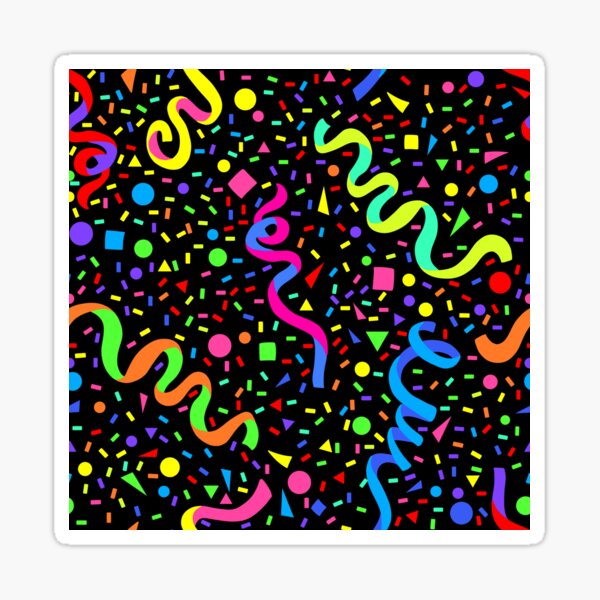 "Confetti and Streamers Arcade Carpet Pattern" Sticker by NickKoolaid ...