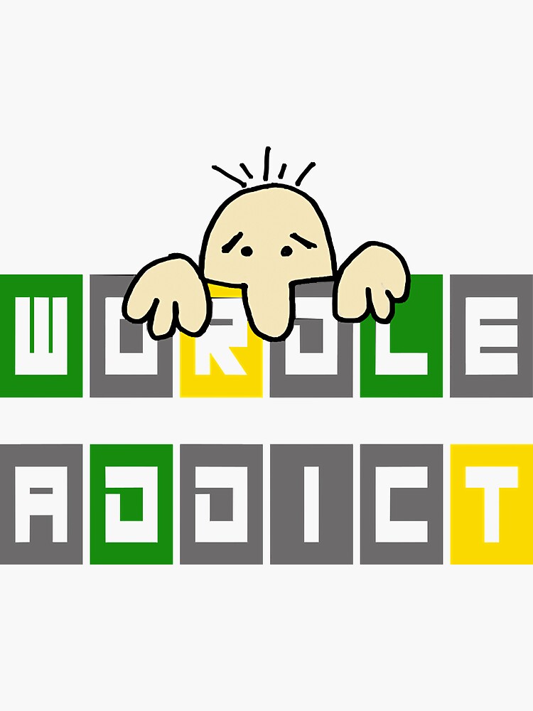 "Funny Wordle Addict Wordle Game Cartoon " Sticker by yen8693899 ...