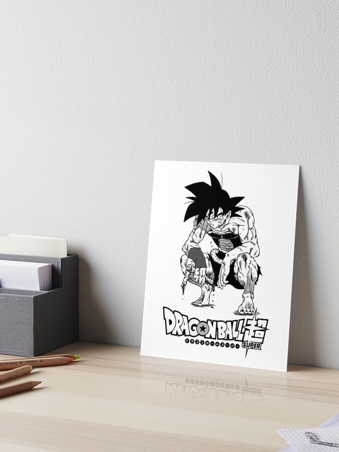 "Goku Gets Hurt Drawing Black And White Art" Art Board Print for Sale ...