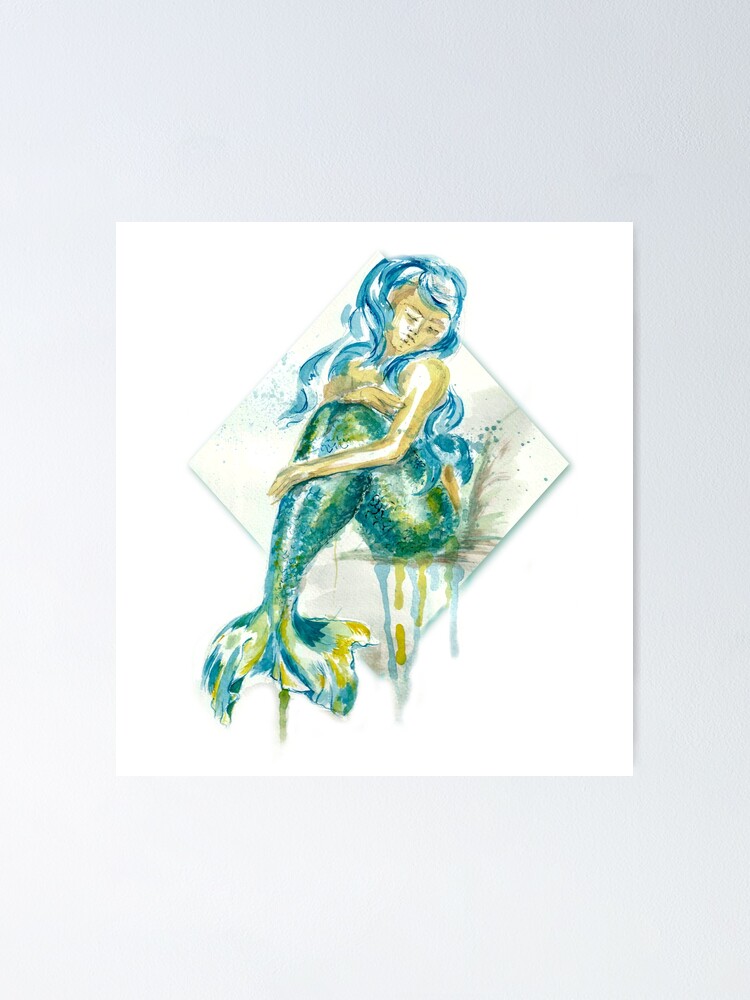 "mermaid mermaid fish tail sea fable woman illustration" Poster by ...