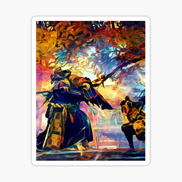 "Vintage Sekiro Vs The Monk Hiding In Japanese Kanji Character" Sticker ...