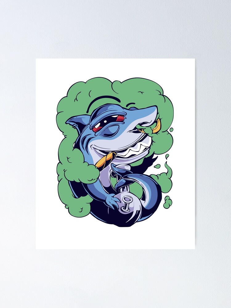 "weed shark" Poster for Sale by ByDjana | Redbubble