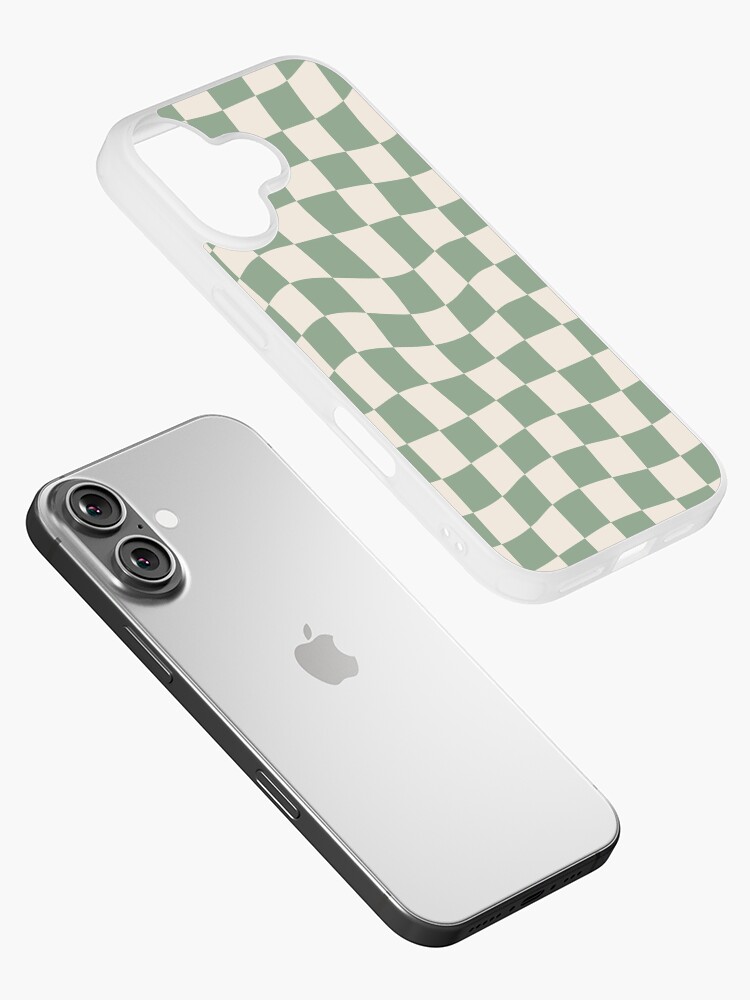"Sage Green Warped Checkered Pattern Checkerboard" iPhone Case for Sale ...