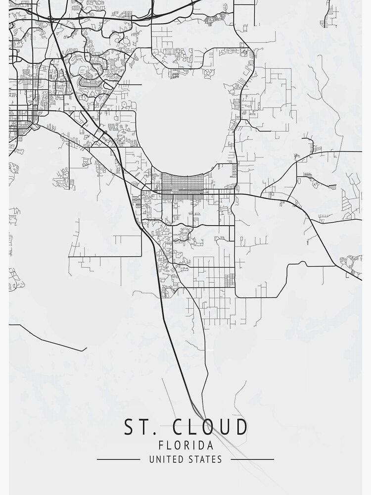"St. Cloud - Florida - US Gray City Map" Sticker by ctmapprint | Redbubble