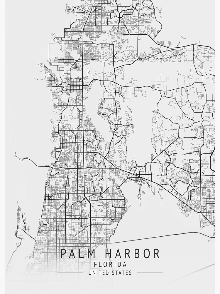 "Palm Harbor - Florida - US Gray City Map" Sticker by ctmapprint ...
