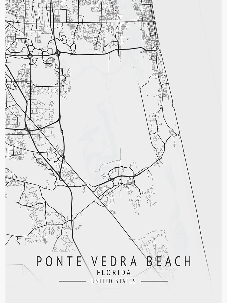 "Ponte Vedra Beach - Florida - US Gray City Map" Sticker by ctmapprint ...