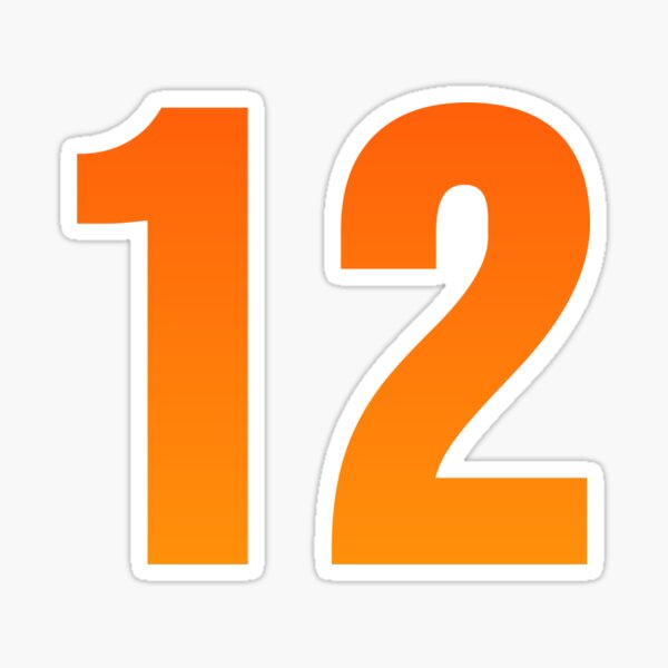 "Sports Team Number Twelve 12" Sticker by Nenicute | Redbubble