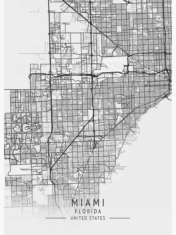 "Miami - Florida - US Gray City Map" Poster for Sale by ctmapprint ...