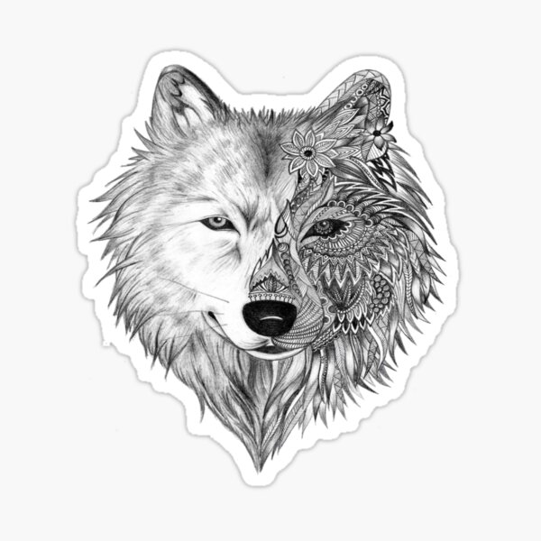 "Wolf art " Sticker by hooneey | Redbubble