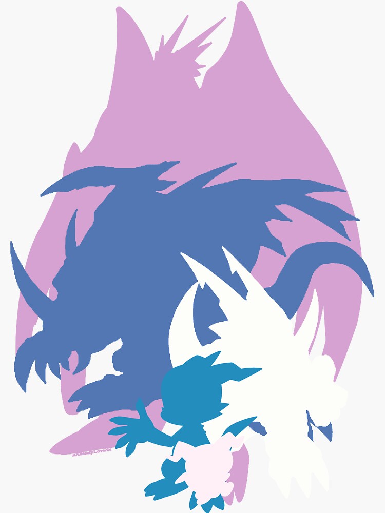 "Digimon - Veedramon line" Sticker by kikiuk | Redbubble
