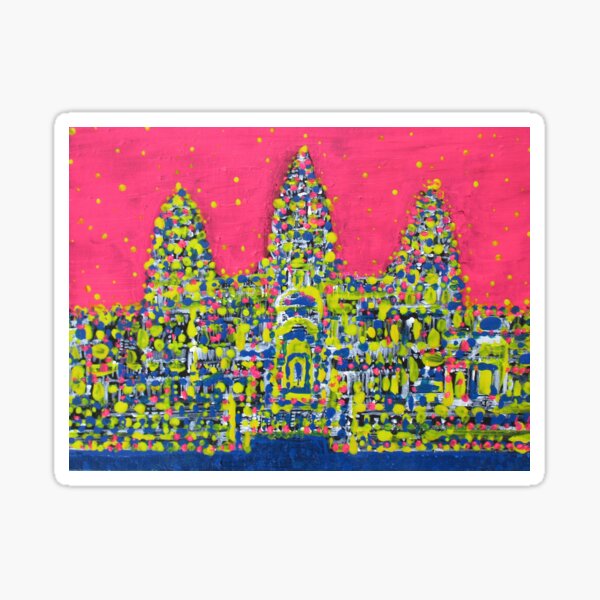 "ANGKOR WAT - acrylic painting" Sticker for Sale by lautir | Redbubble
