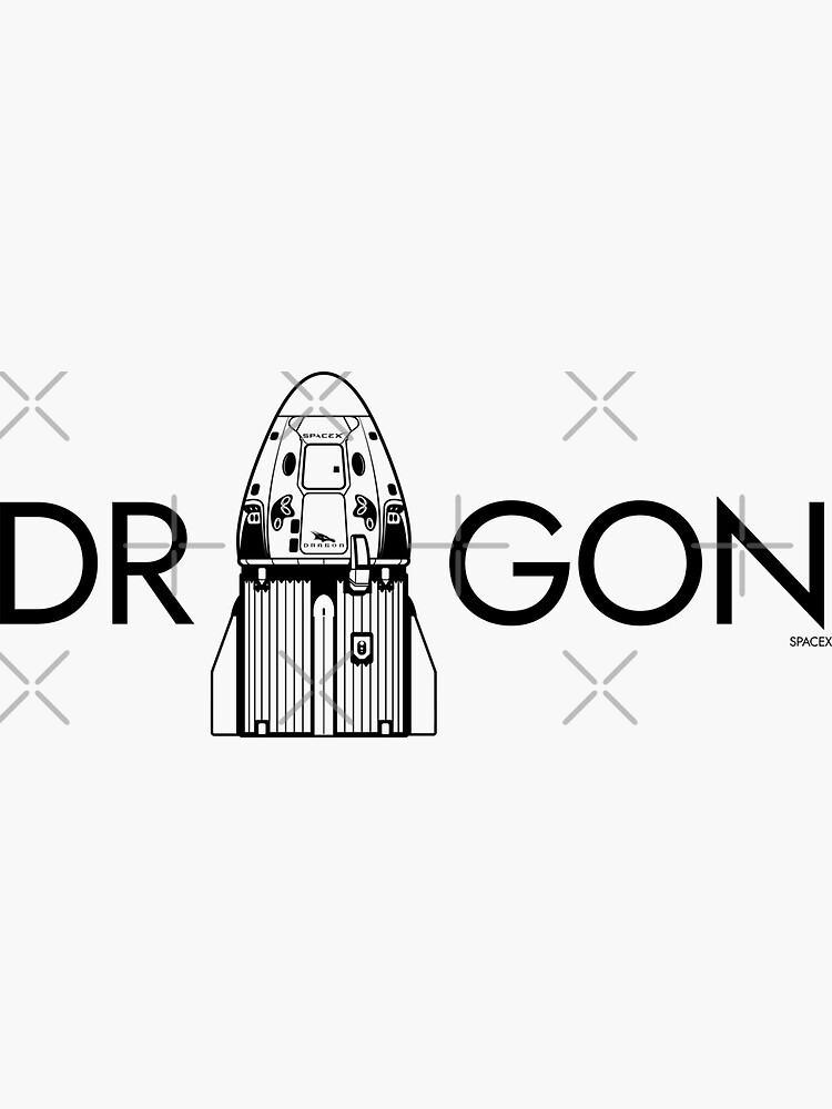 "Dragon. SpaceX" Sticker for Sale by BGALAXY | Redbubble