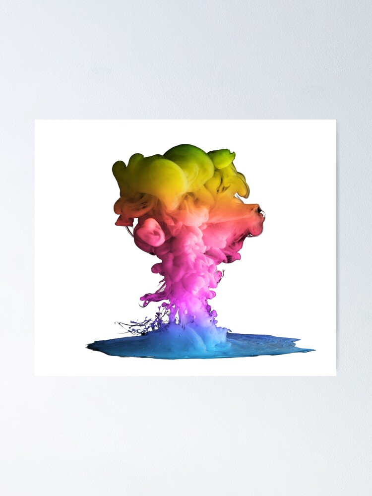 "Exploding colorful rainbow paint explosion" Poster for Sale by ...