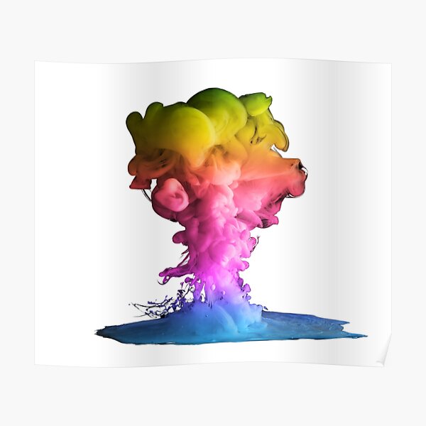 "Exploding colorful rainbow paint explosion" Poster for Sale by ...