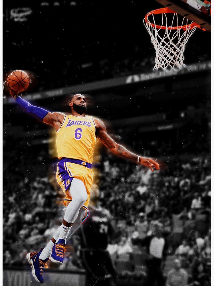 "Lebron James Jumping Dunk Art" Sticker by MercadoUS | Redbubble