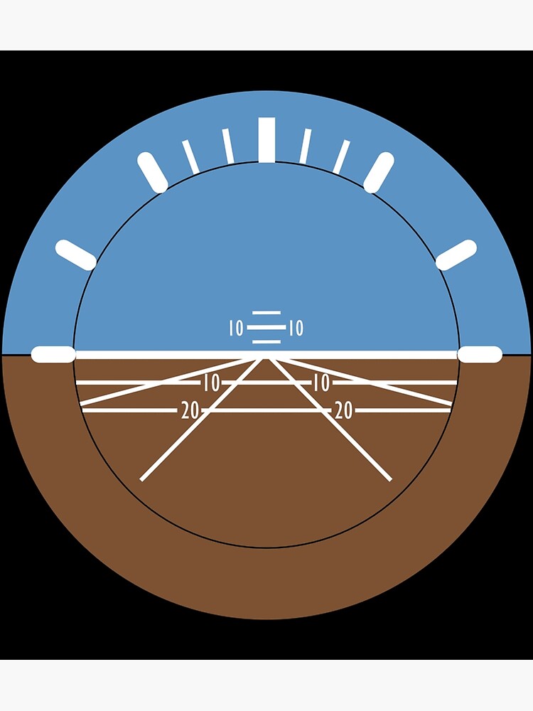 "Airplane Attitude Indicator Cockpit Flight Instrument Sticker" Poster ...