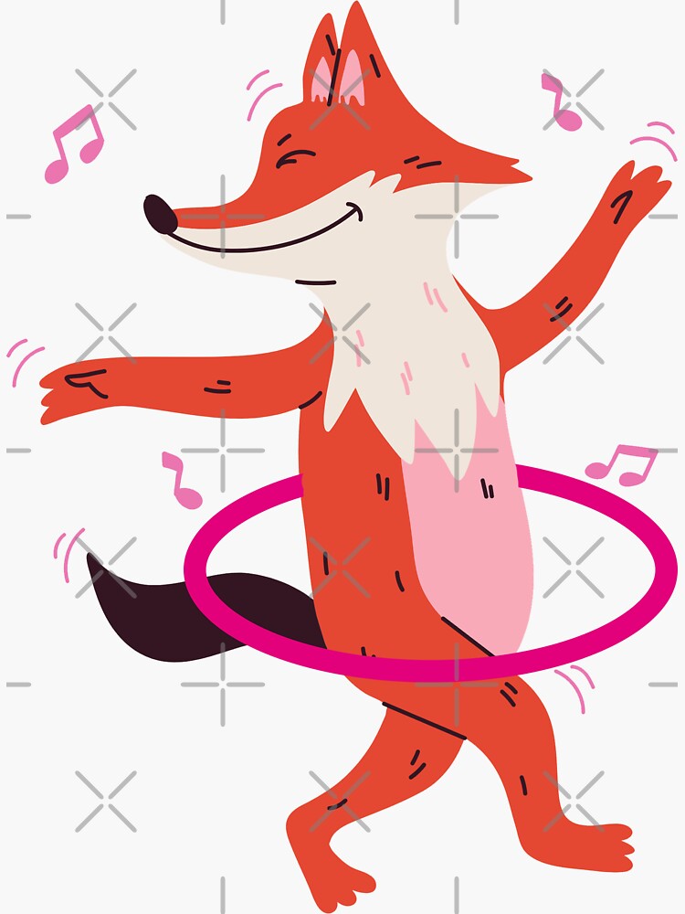 "hula hooper fox" Sticker by EmbeeGraphics | Redbubble