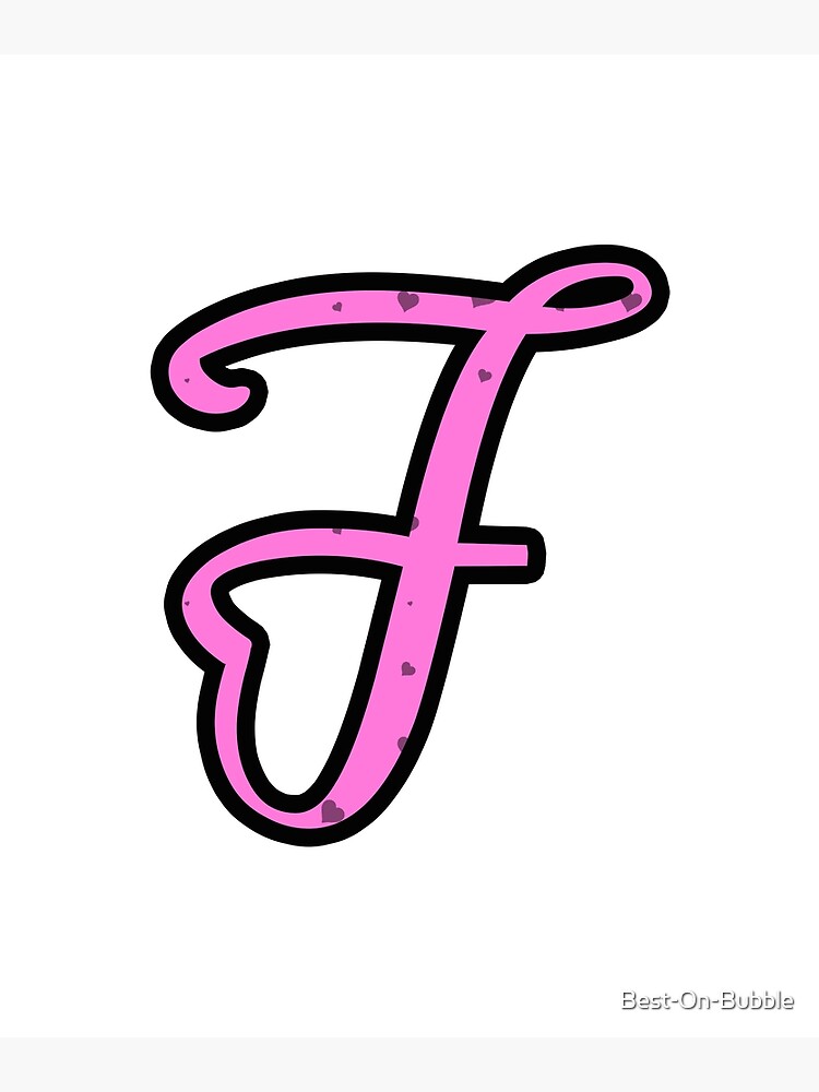 Lámina fotográfica «La letra F - Corazones de amor rosa fuerte - Diseño ...