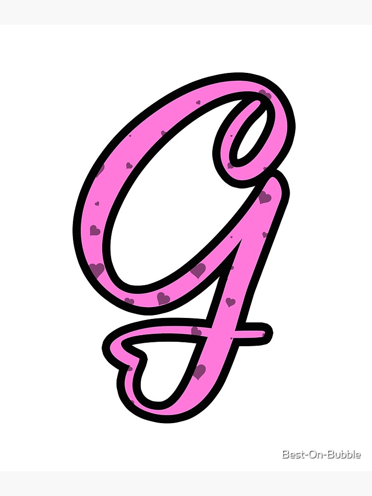 Póster «La letra G - Corazones de amor rosa fuerte - Diseño de nombre ...
