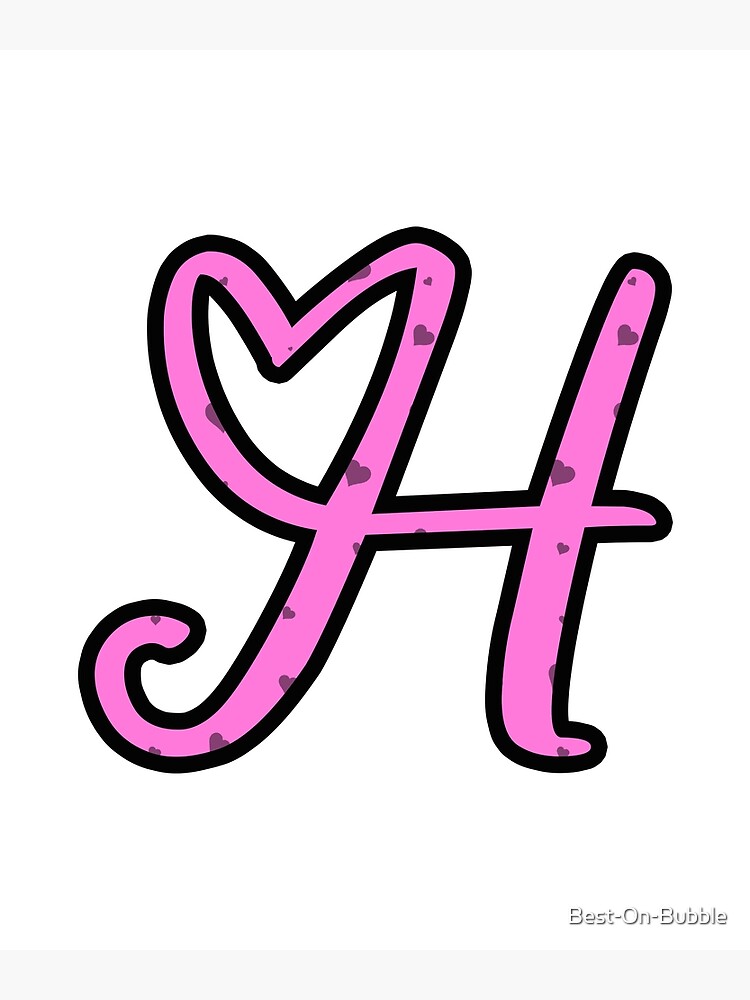 Lámina fotográfica «La letra H - Corazones de amor rosa fuerte - Diseño ...