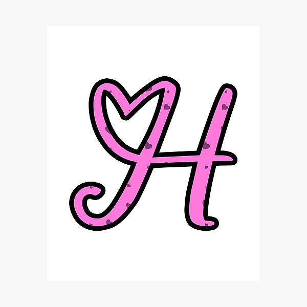 Lámina fotográfica «La letra H - Corazones de amor rosa fuerte - Diseño ...