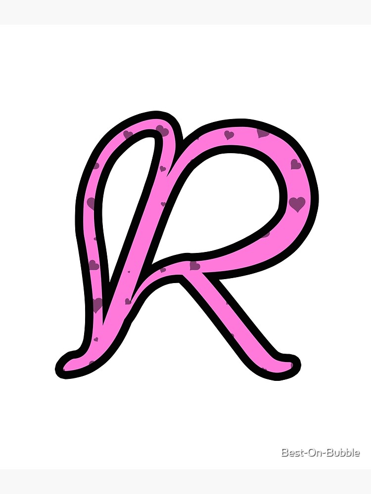 Lámina fotográfica «Letra R - Corazones de amor rosa fuerte - Diseño de ...