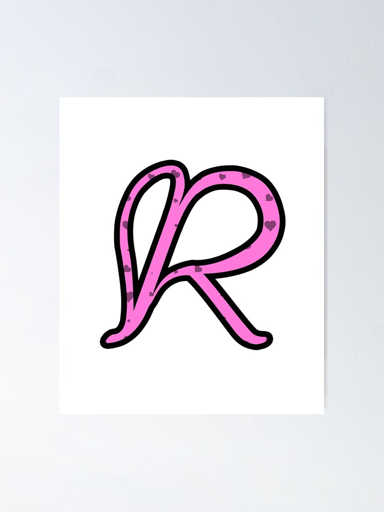 Póster «Letra R - Corazones de amor rosa fuerte - Diseño de nombre de ...