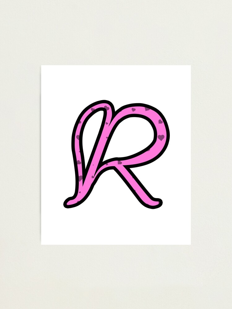 Lámina fotográfica «Letra R - Corazones de amor rosa fuerte - Diseño de ...