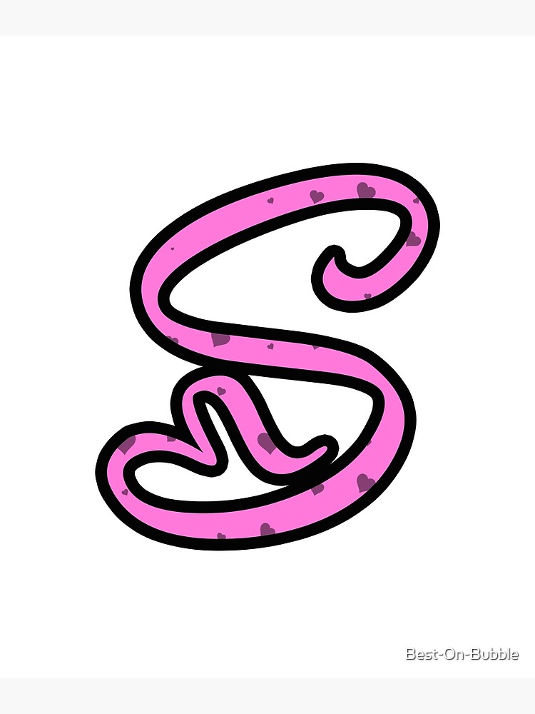 Póster «Letra S - Corazones de amor rosa fuerte - Diseño de nombre de ...