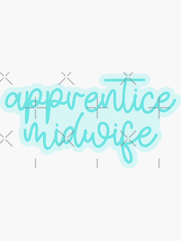 "Teal Blue Aesthetic Apprentice Midwife " Sticker by MidwifeLifeHub ...