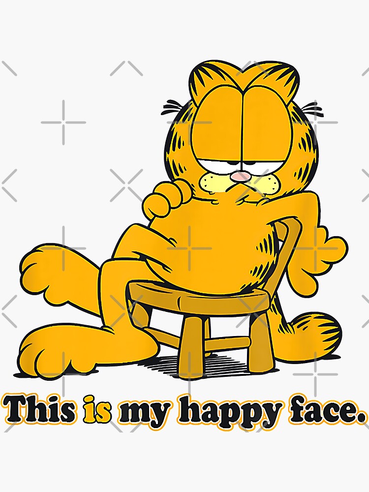 "Garfield Happy Face" Sticker by Elizabeth7799 | Redbubble