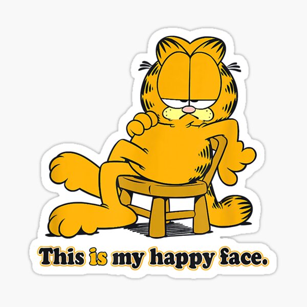 "Garfield Happy Face" Sticker by Elizabeth7799 | Redbubble