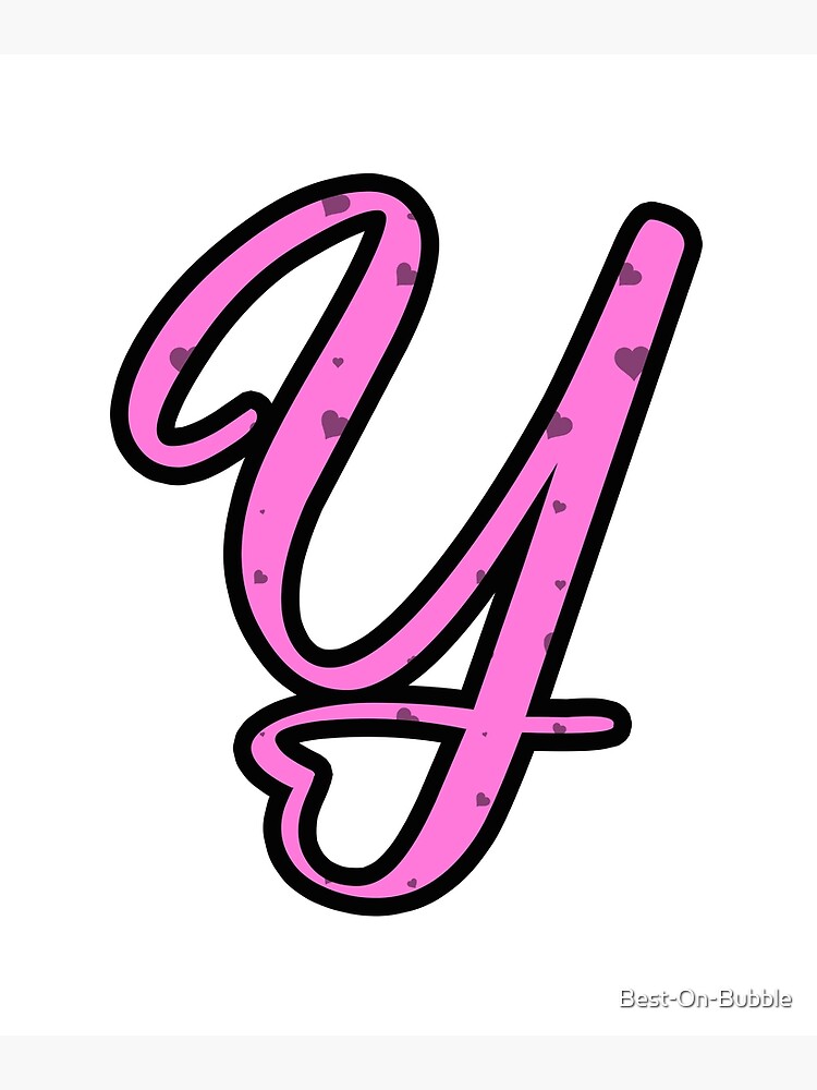 Lámina fotográfica «Letra Y - Corazones de amor rosa fuerte - Diseño de ...