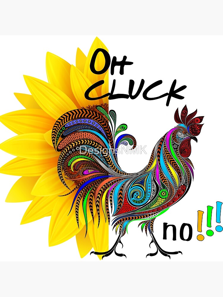 Lámina metálica «Rooster Oh Cluck No Sunflower Diseños de sublimación ...