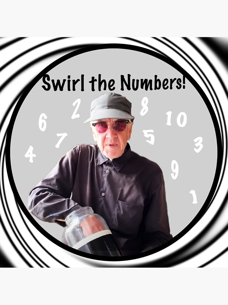 "Swirl The Numbers " Sticker for Sale by DazeyUKPrint | Redbubble